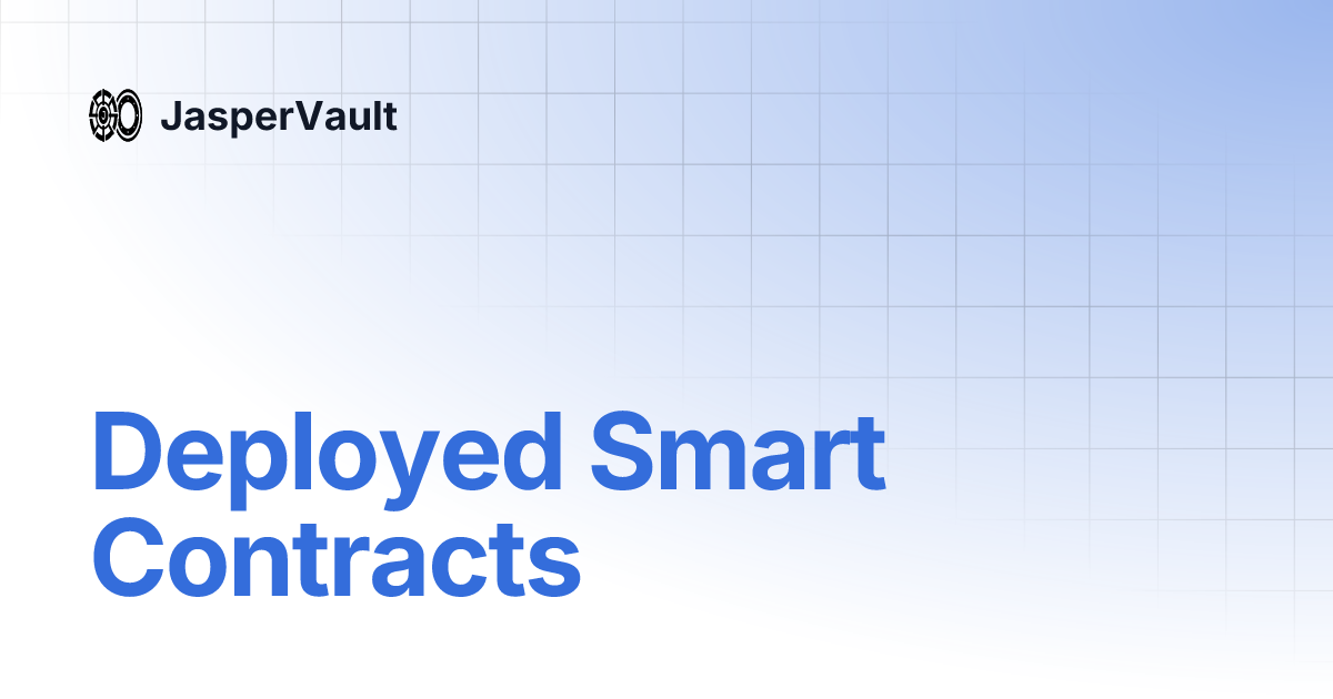 Deployed Smart Contracts | JasperVault