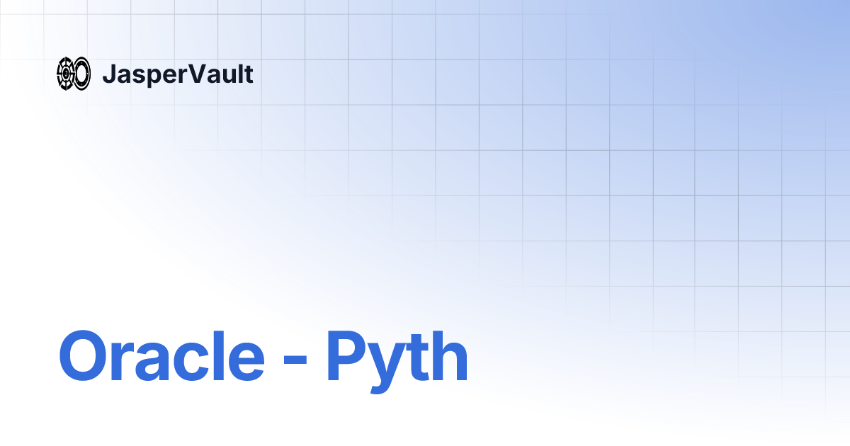 Oracle - Pyth | JasperVault